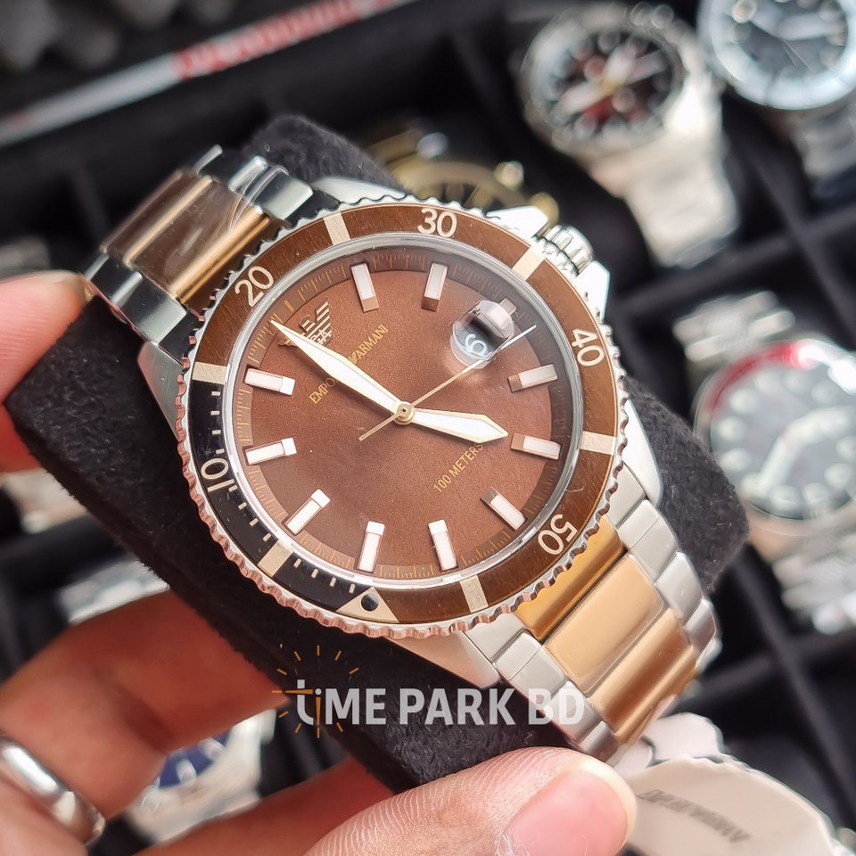 Emporio Armani AR11340 Stainless Steel Analog Watch – Silver and Gold ...