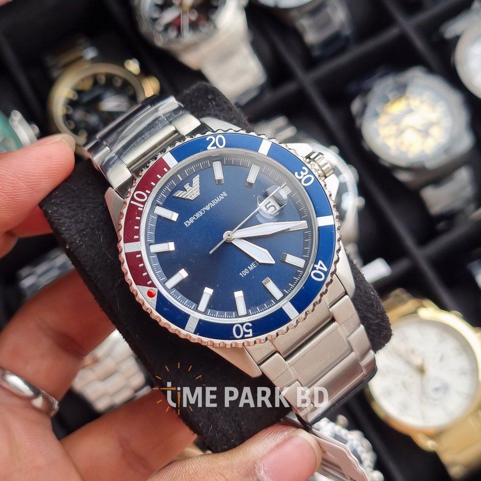 EMPORIO ARMANI SILVER CHAIN MULTI-COLOR DIAL MEN'S WATCH| AR11339 ...